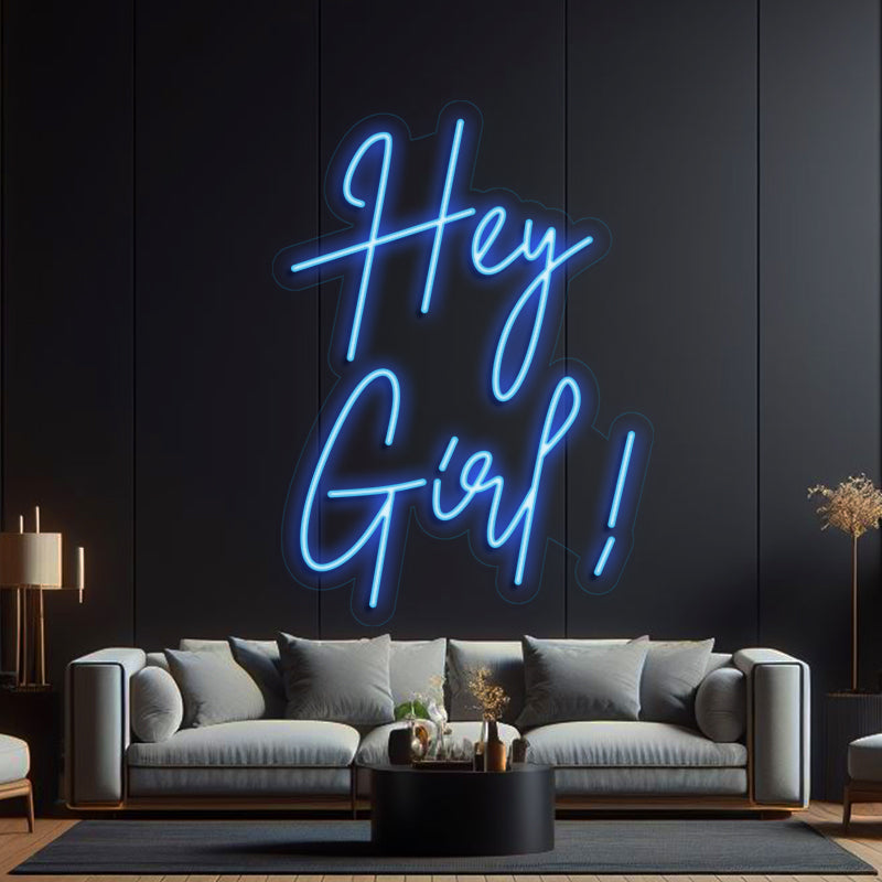 Hey Girl Neon Lights Hey Girl Neon Signs Girls Room Decoration – Custom ...
