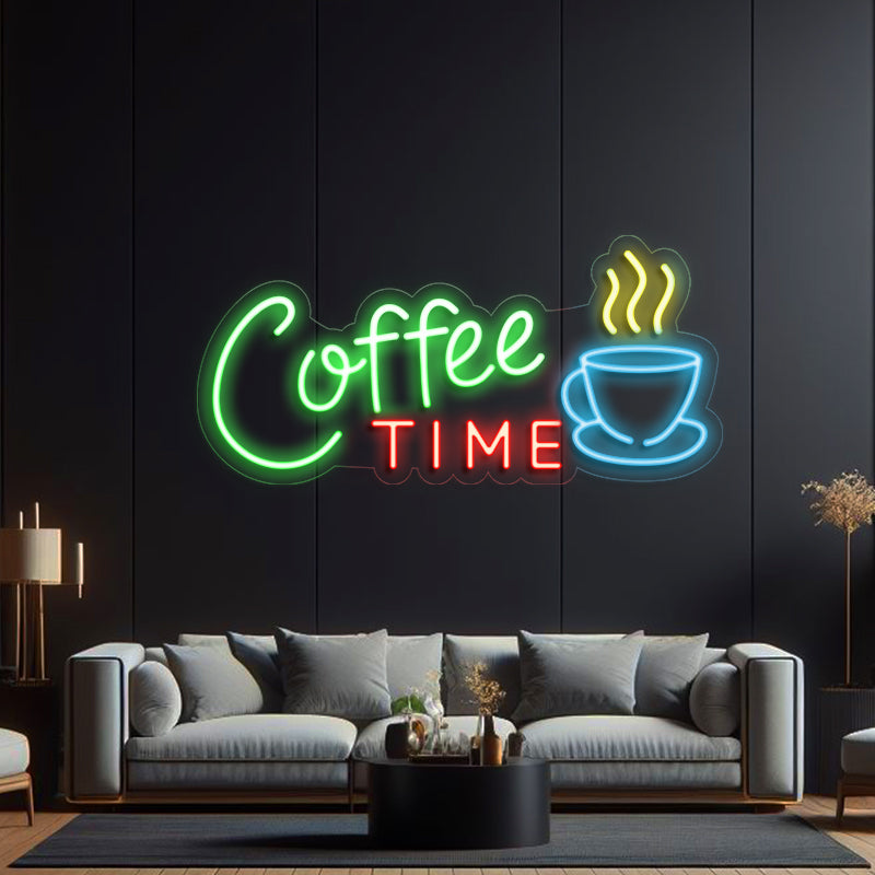 Coffee Time LED Neon Sign Coffee Time neon Sign LED coffee Sign Small ...