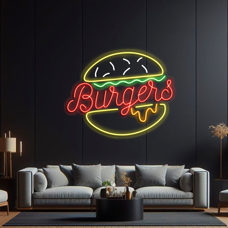 Humburger LED Neon Sign Restaurant Neon Signs Buy Burger Neon Signs ...