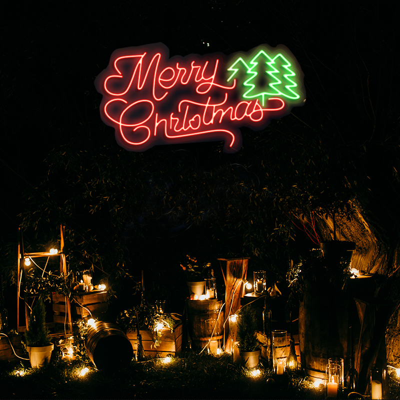 Xmas Neon Sign with Chrismas Tree – Custom Neon Signs