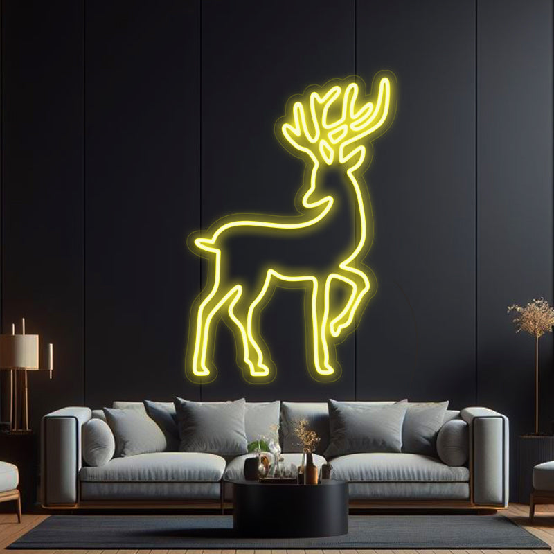 Deer Neon Sign Decorative Deer LED Neon Sign Light Pop Art – Custom ...