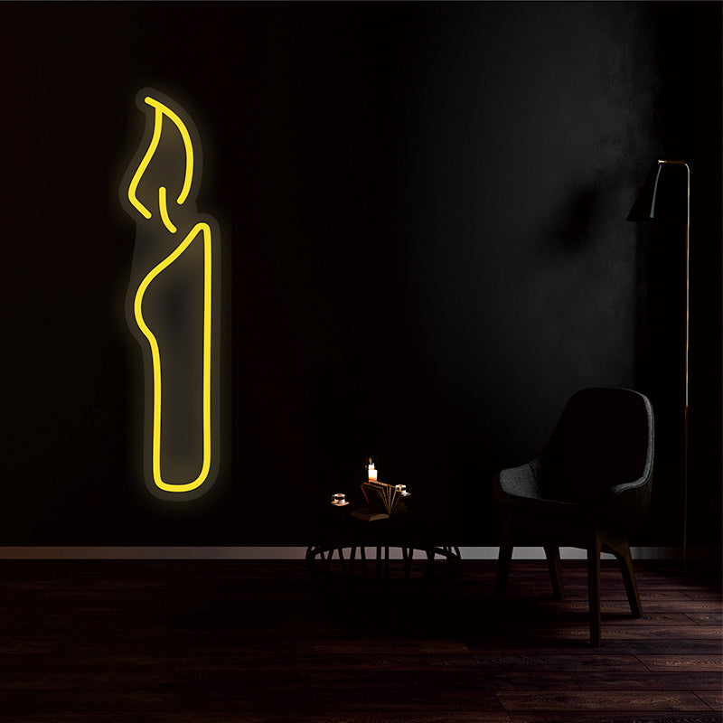 Candle LED Light up Signs Candle neon signs Birthday Candle Neon lights ...
