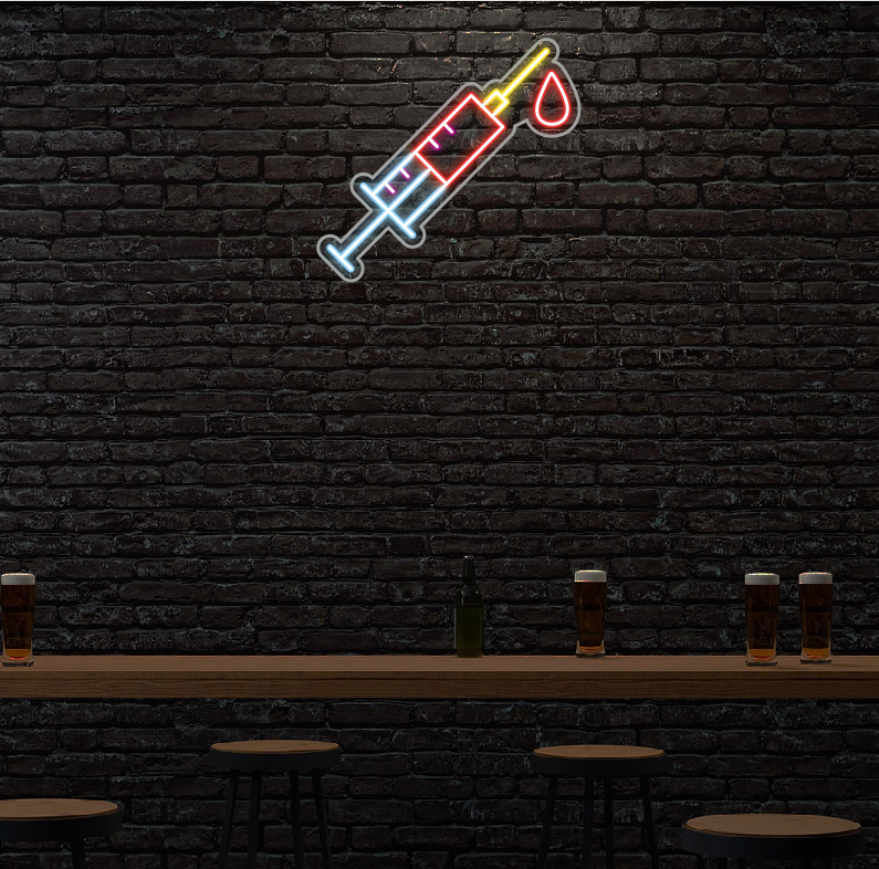 Syringe Neon Sign – Custom Neon Signs