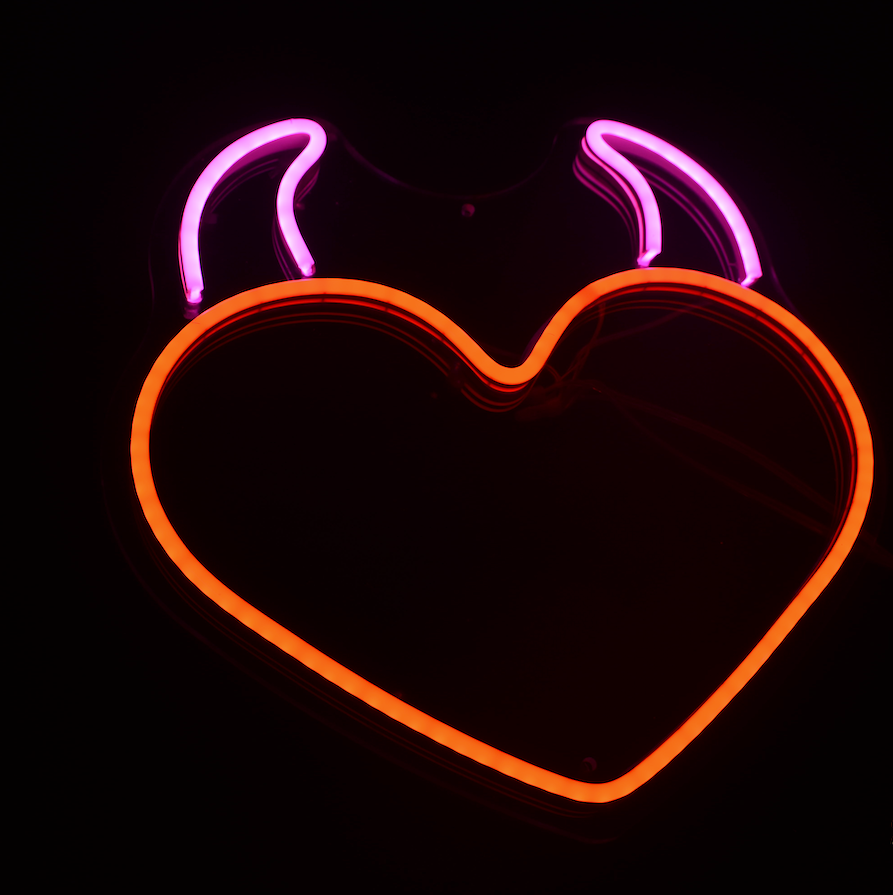 Heart & Devil Neon Signs Heart Shape Neon Lights Wall Lights Custom ...
