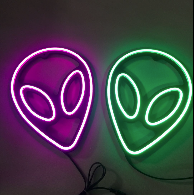Alien Neon Signs Green Alien Led Wall Decor, Alien Neon Light, Alien ...
