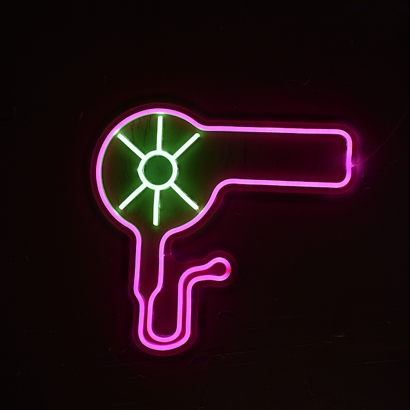 Hair Dryer Neon Signs Barber Shop Nen signs Hair Studio decorations ...