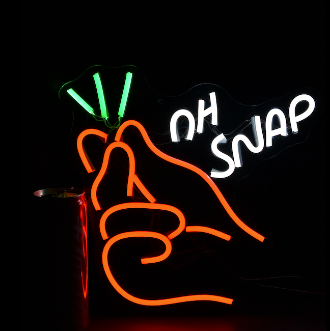 Oh Snap Finger Neon Sign – Custom Neon Signs