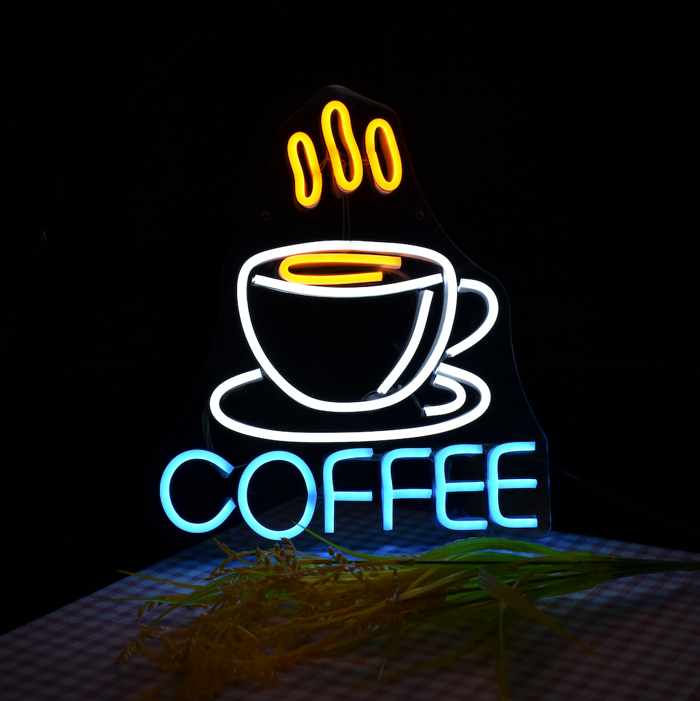 Coffee Neon Signs LED neon Lights Coffee Bean Light Signs Coffee Shop ...