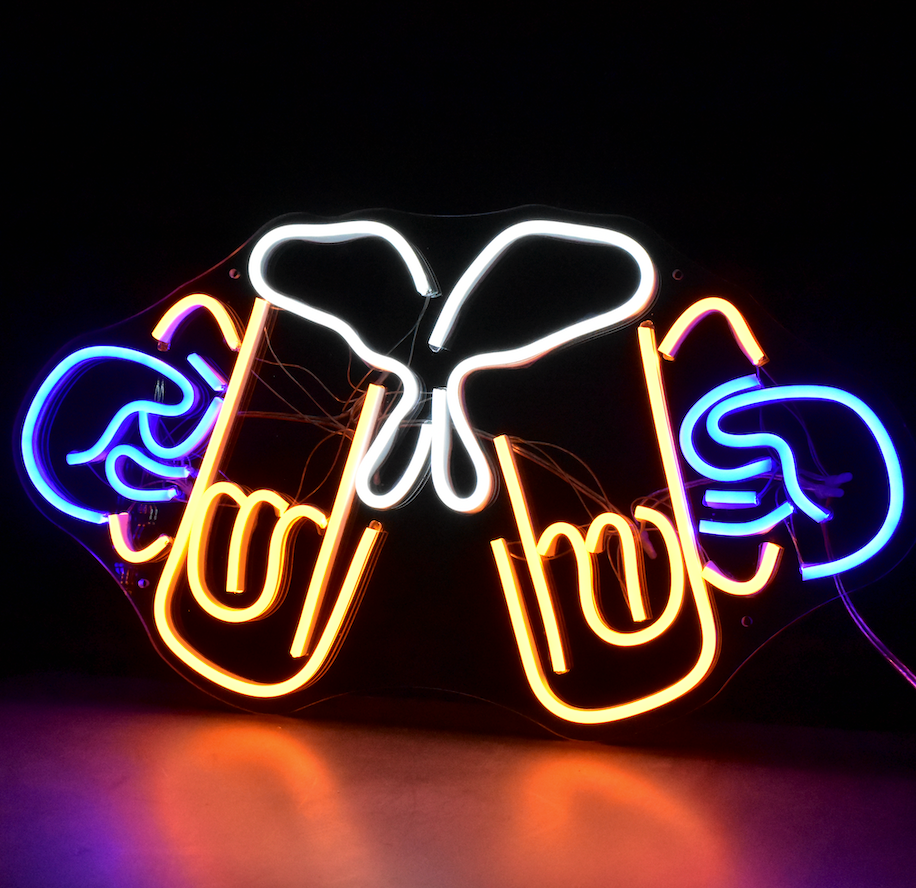 Beer Neon Light Sign Beer Bar Sign Custom Beer Light signs Beer Pizza ...