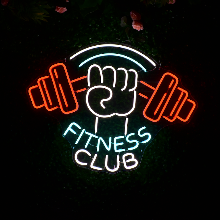 Fitness Club Neon Signs Barbell Neon Lights Workout LED Light GYM Signs ...